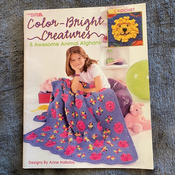 Vintage | Art | Vintage Color Bright Creatures Crochet Animal Afghans ...